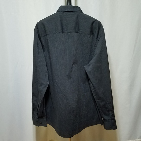 Axist | Shirts | Axist By Perry Ellis Charcoal Gray Black Striped ...